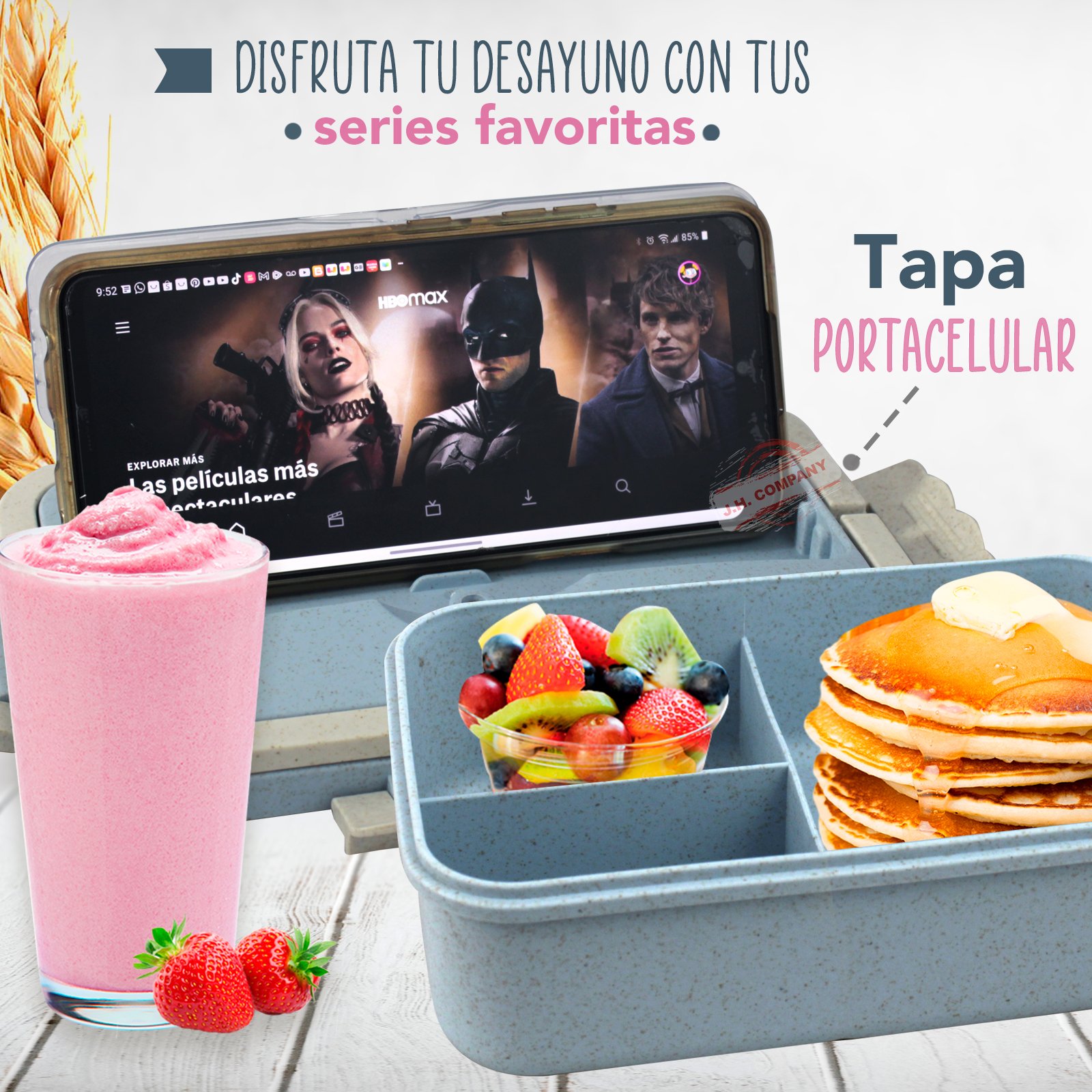 Topper Ecologico Fibra De Trigo Comida Lunch Mx-008 Kawaii | JH Company